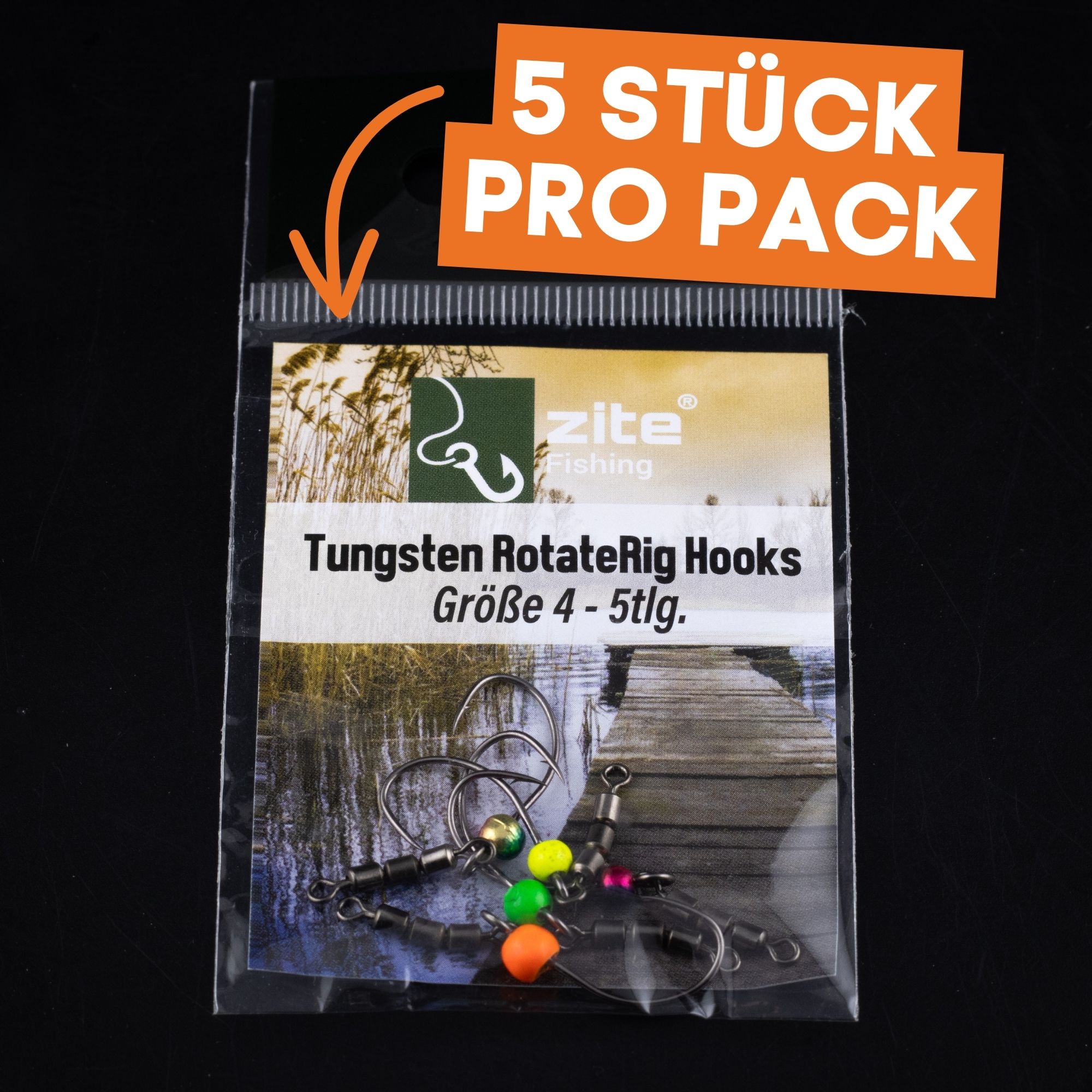 Rotorhaken mit Tungstenperle Rotate Rig Hooks Gr. 6 fürs Forellen ...