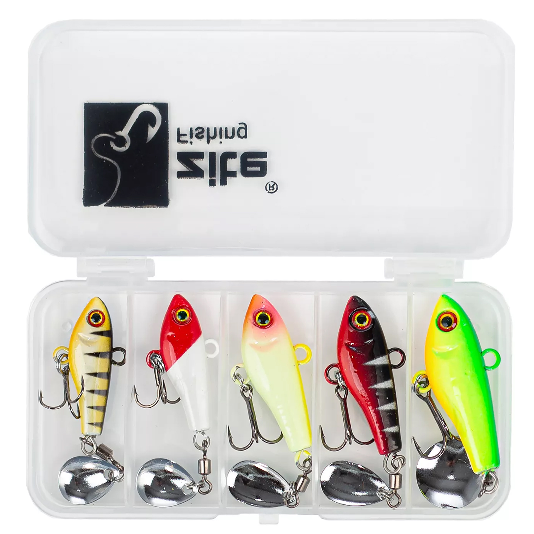 Spin Jigs Set 15-35g mit Mustad Drillingen in Box – Angeln 4 Fun